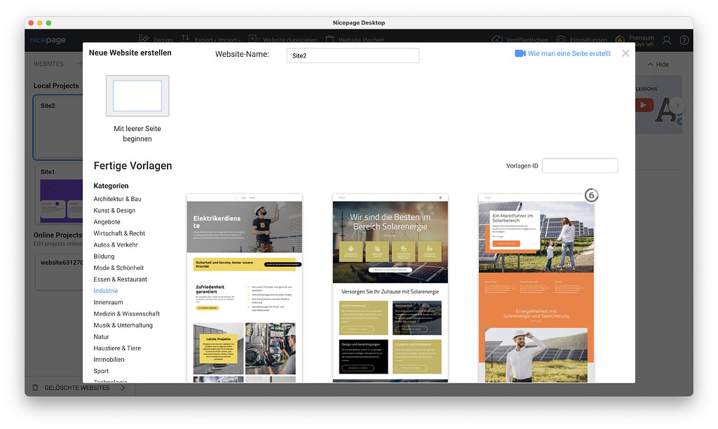 Tutorial: Erstellen und Veröffentlichen einer Homepage mit Nicepage-Baukasten und DomainExpress ...